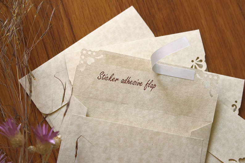 25 Square Envelopes - 5x5 6x6" / 125-155mm Natural Parchment Paper ...