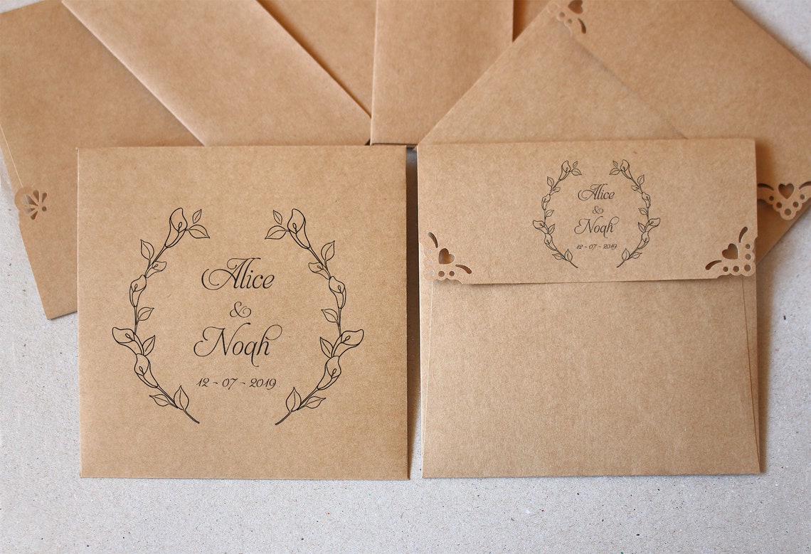 50 Personalized CD Sleeves Rustic Wedding Favor Envelopes - Etsy