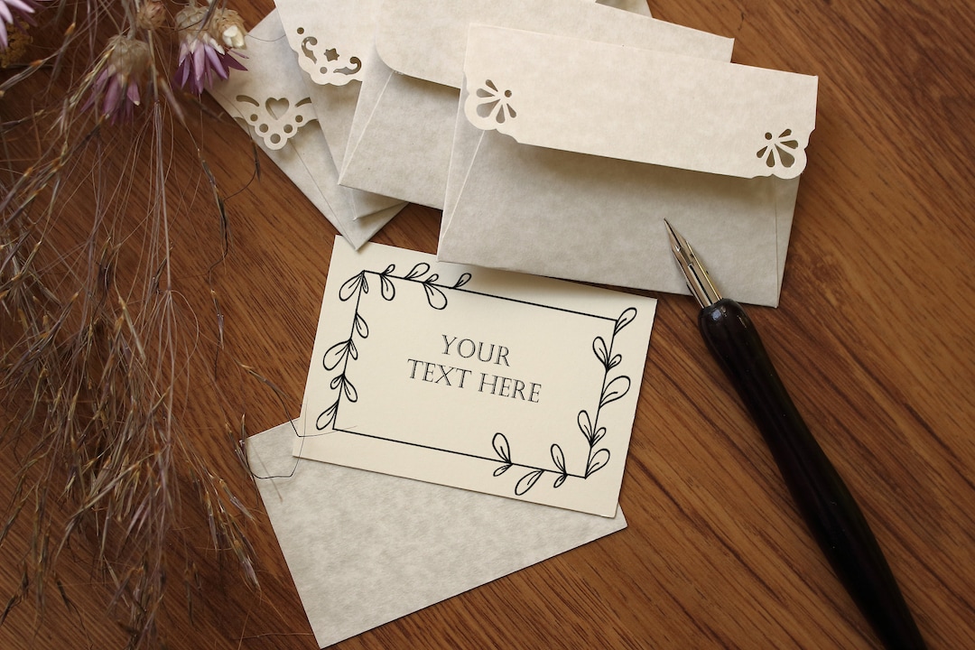 25 Mini Personalized Cards With Envelopes, Custom Printed Gift ...