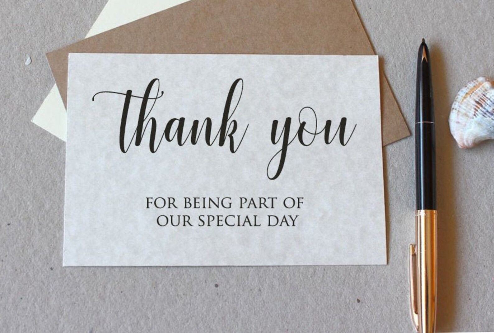 25 Wedding Thank You Cards With Envelopes, Personalized Custom Printed ...