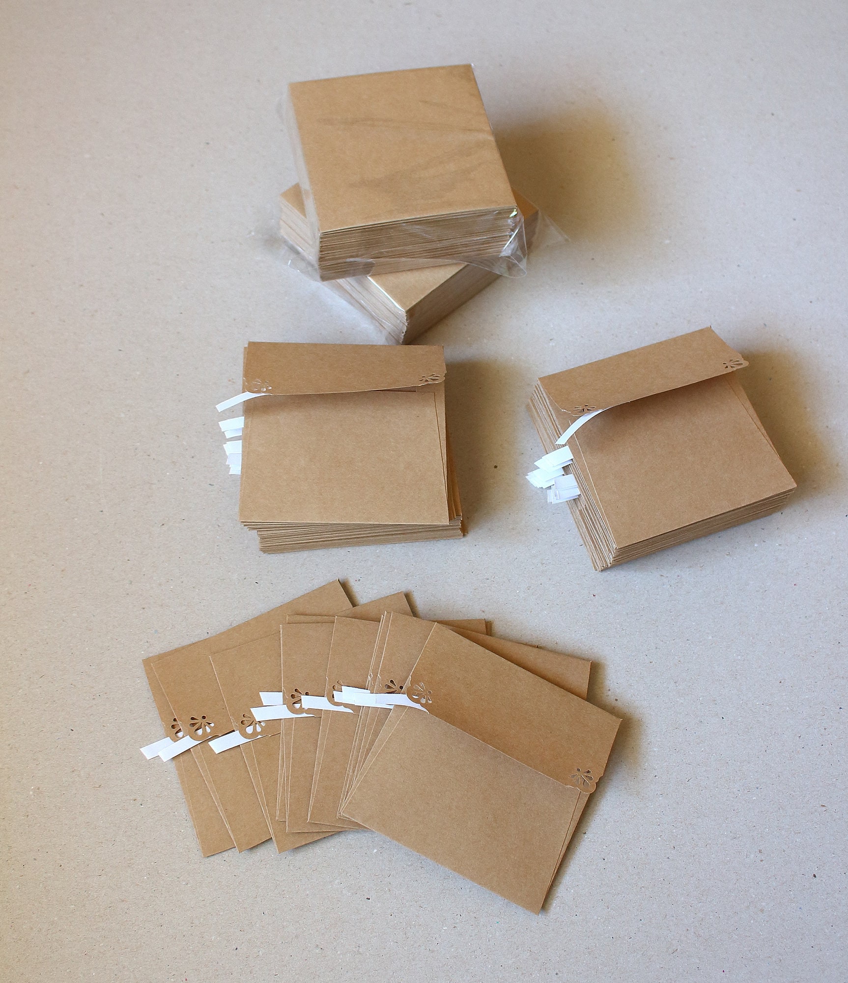25 Small Square Envelopes - Brown Kraft Envelopes for Save the Dates ...