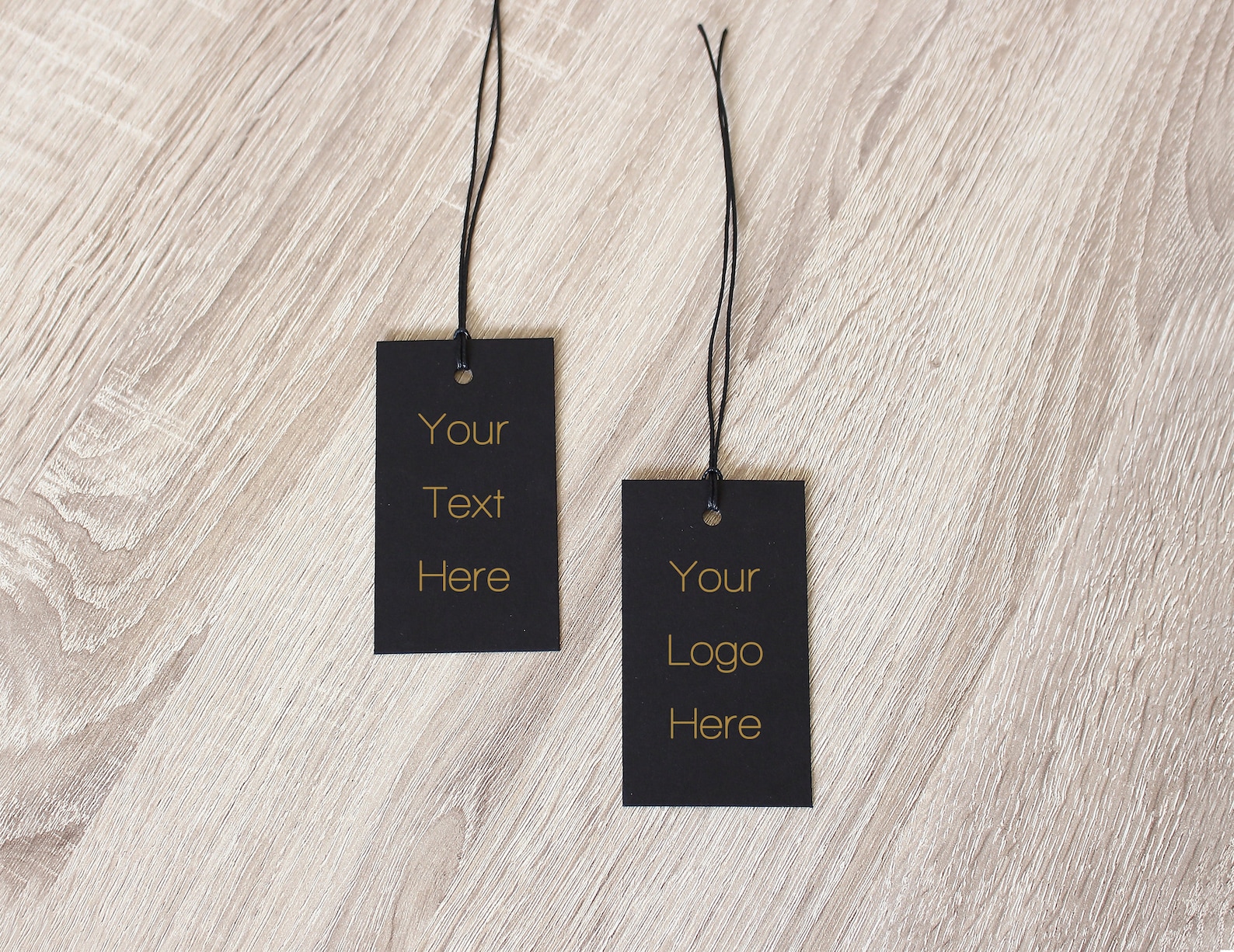 100 Black Hang Tags, Custom Logo/text Printed Hang Tags, Customizable ...