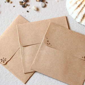 25 Small Square Envelopes - Brown Kraft Envelopes for Save the Dates ...