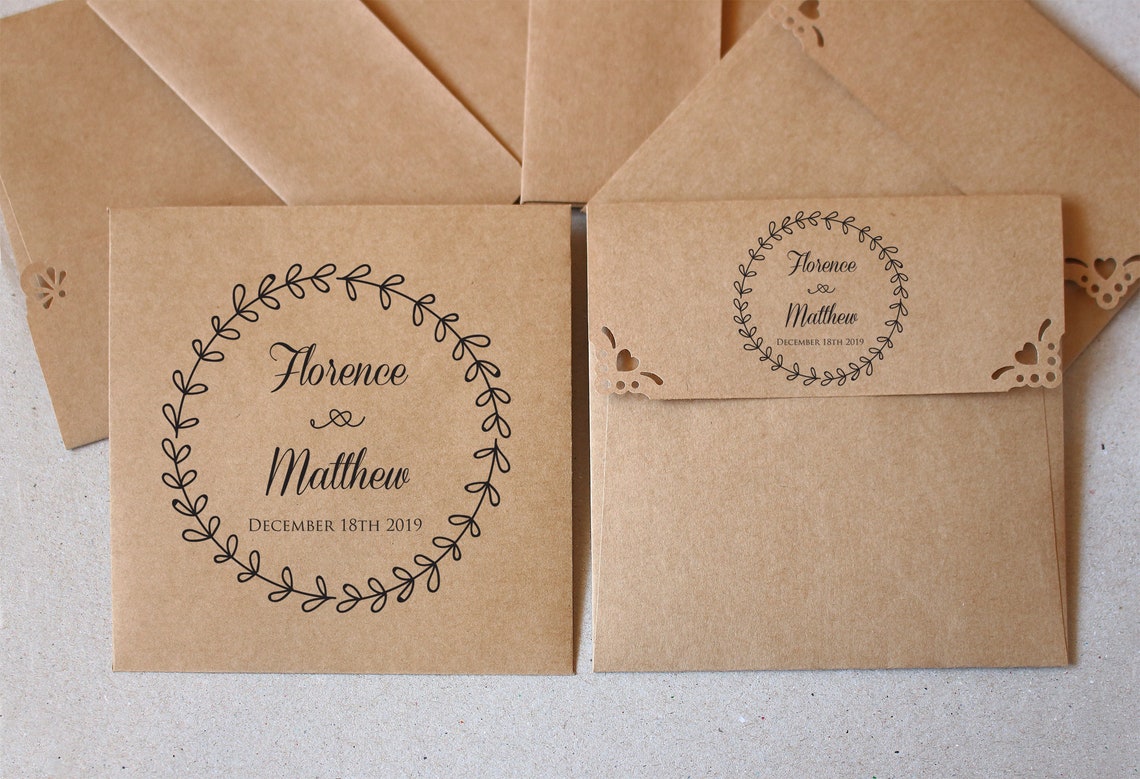 25 Custom Printed Envelopes 5x5 Square Envelopes Photo - Etsy