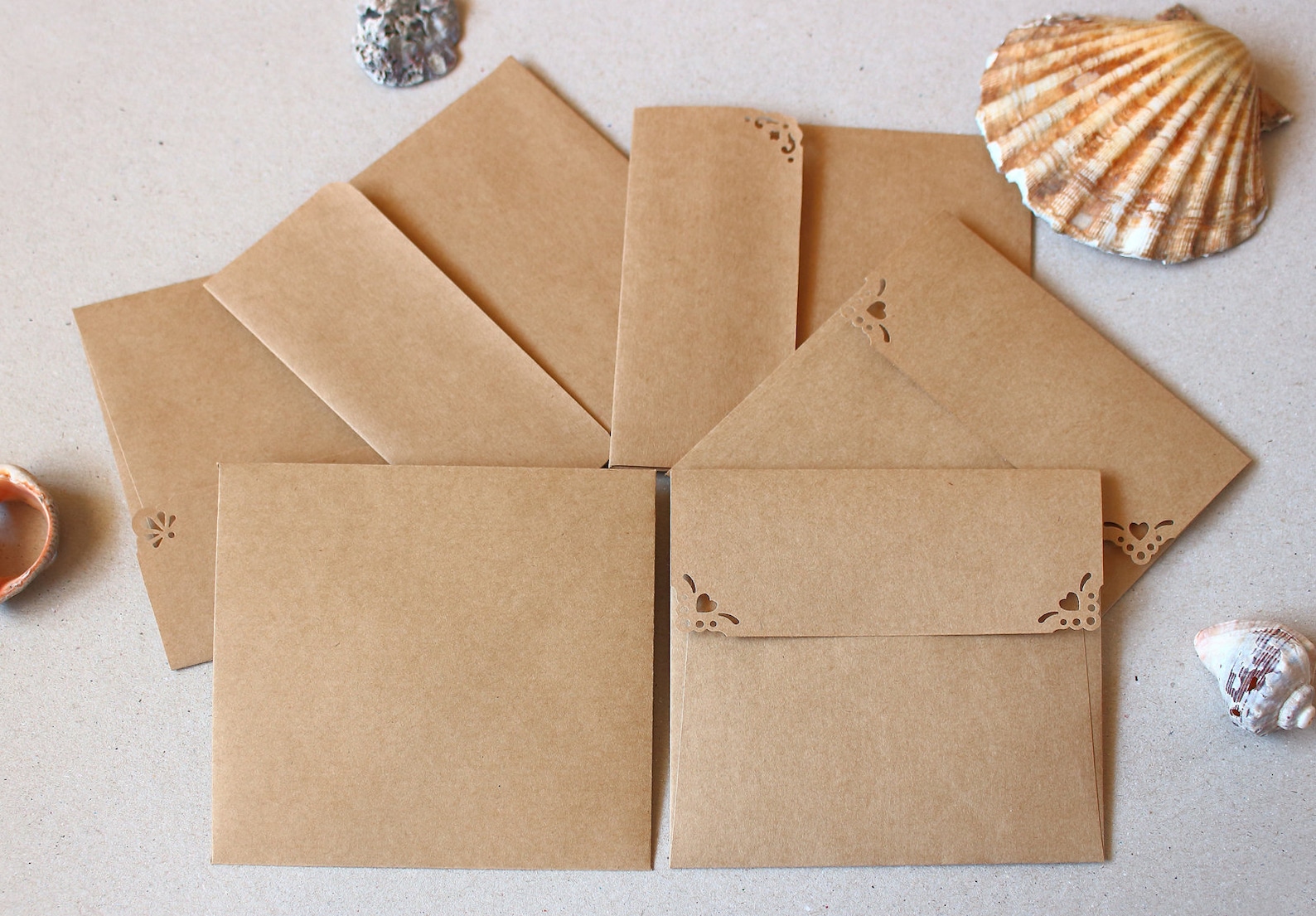 100 Square Envelopes 5x5 6x6 Recycled Paper Envelopes for Wedding ...