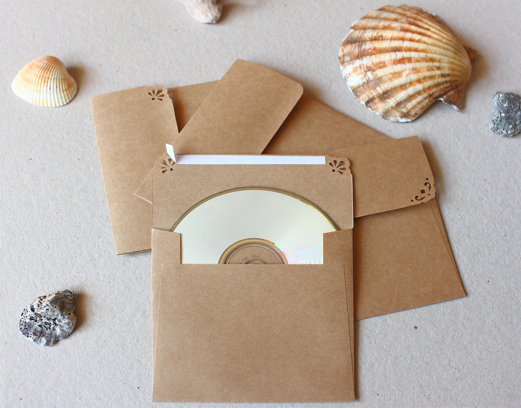 50 CD Sleeves - Rustic Wedding Favors CD Envelopes - Custom Printed ...