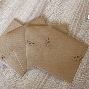 25 Small Square Envelopes, Brown Ribbed Kraft Envelopes for Save the ...