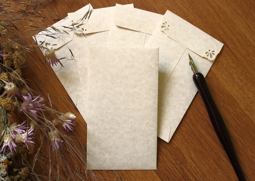 25 #5 Coin Envelopes - Parchment Natural 3x5.5" Envelopes for Wedding ...