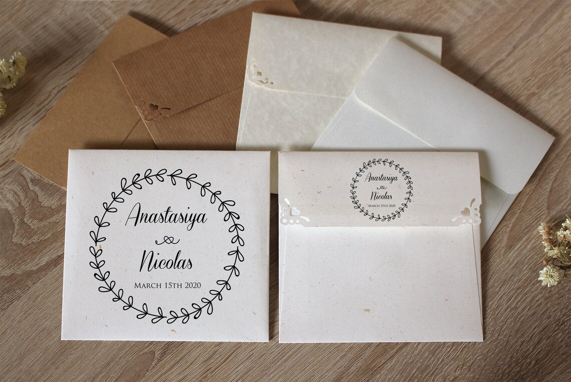 25 Custom Printed Envelopes 5x5 Square Envelopes Photo - Etsy