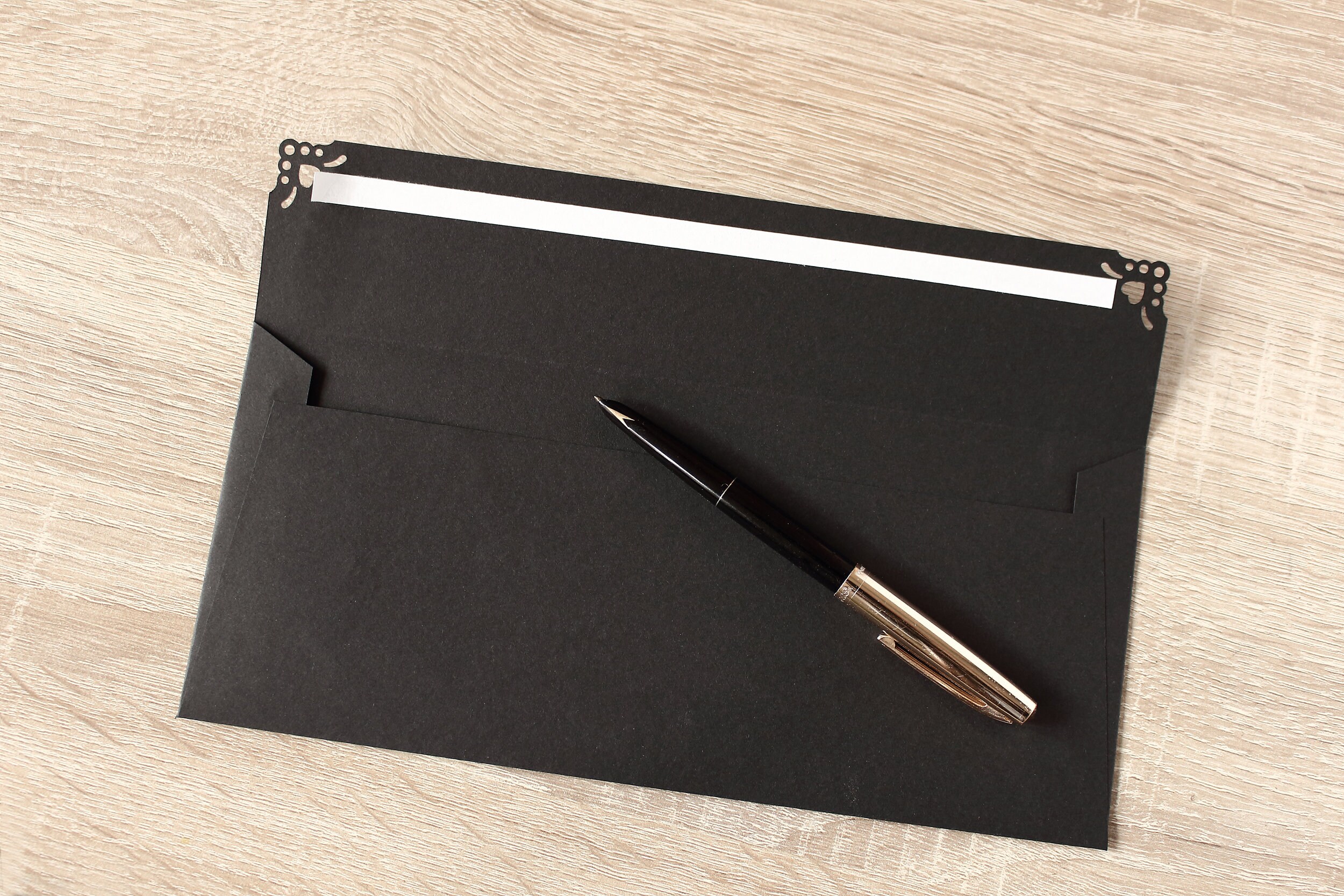 25 BLACK DL Envelopes - Long Size 110 X 220mm 4.3 X 8.6" for Wedding ...