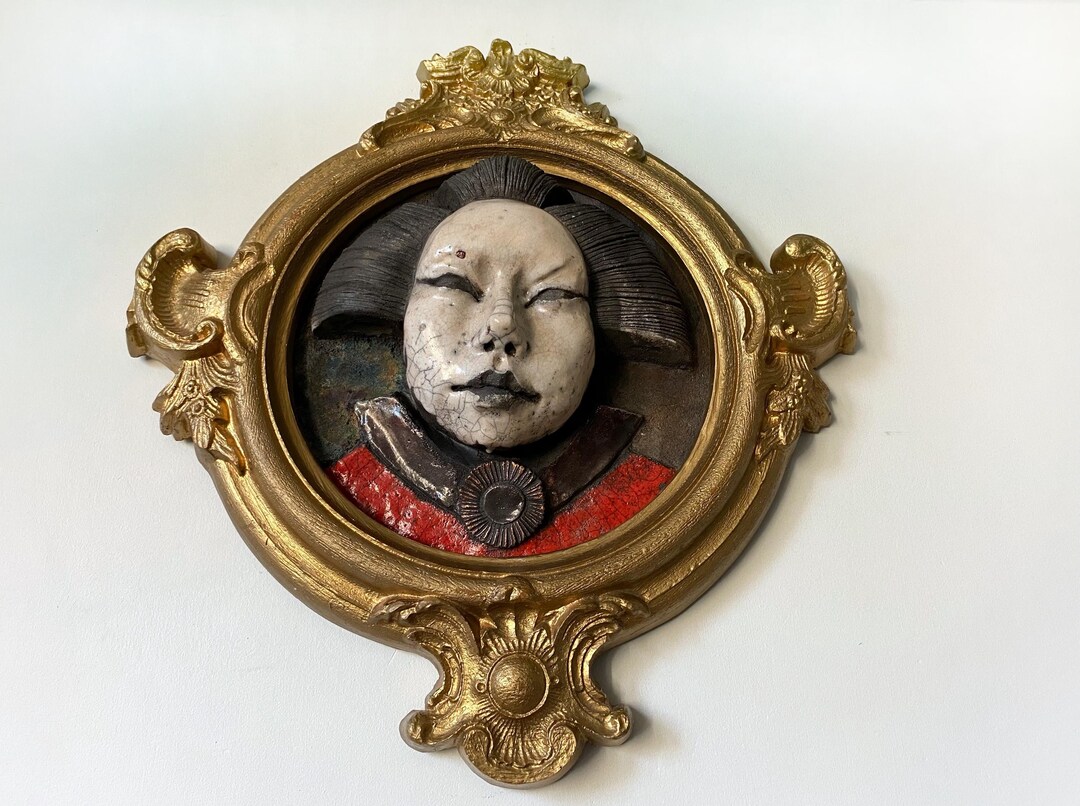 Japanese Goddess Amaterasu. Ceramic Relief - Shinto Goddess of the Sun ...