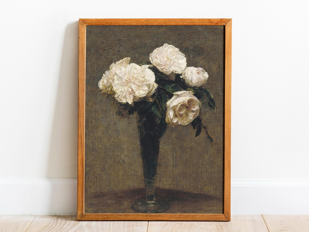 Roses Still Life Painting, Floral Farmhouse Art Print / P942 - Etsy
