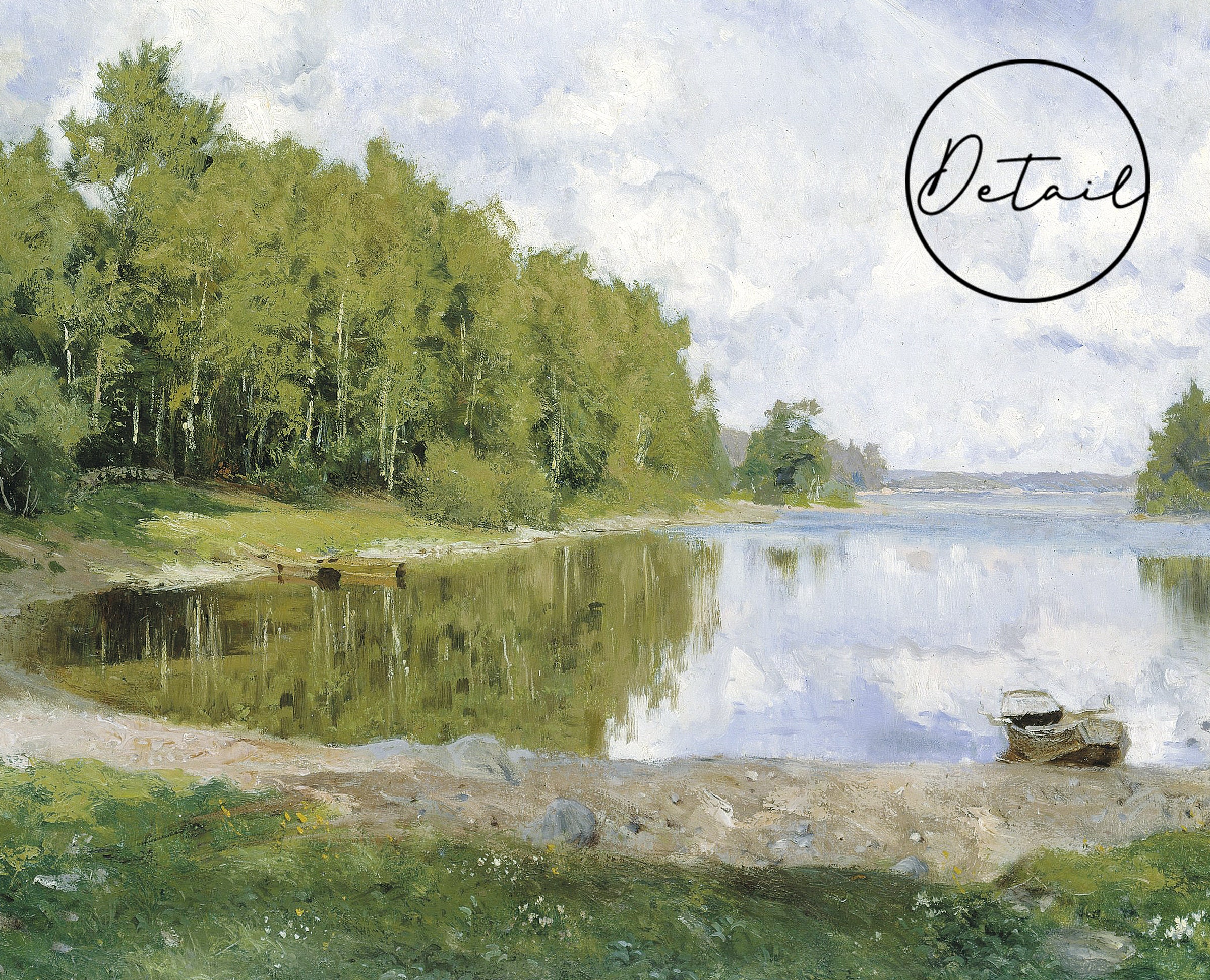 Lake Landscape Countryside Painting Vintage Landscape Home - Etsy