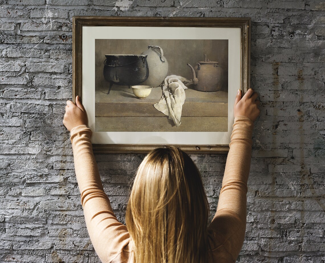 Still Life Painting Pot Still Life Vintage Kitchen Print - Etsy