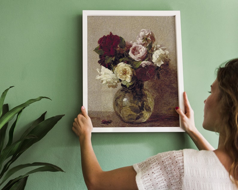 Roses Still Life Roses Painting Flowers Still Life Kitchen | Etsy