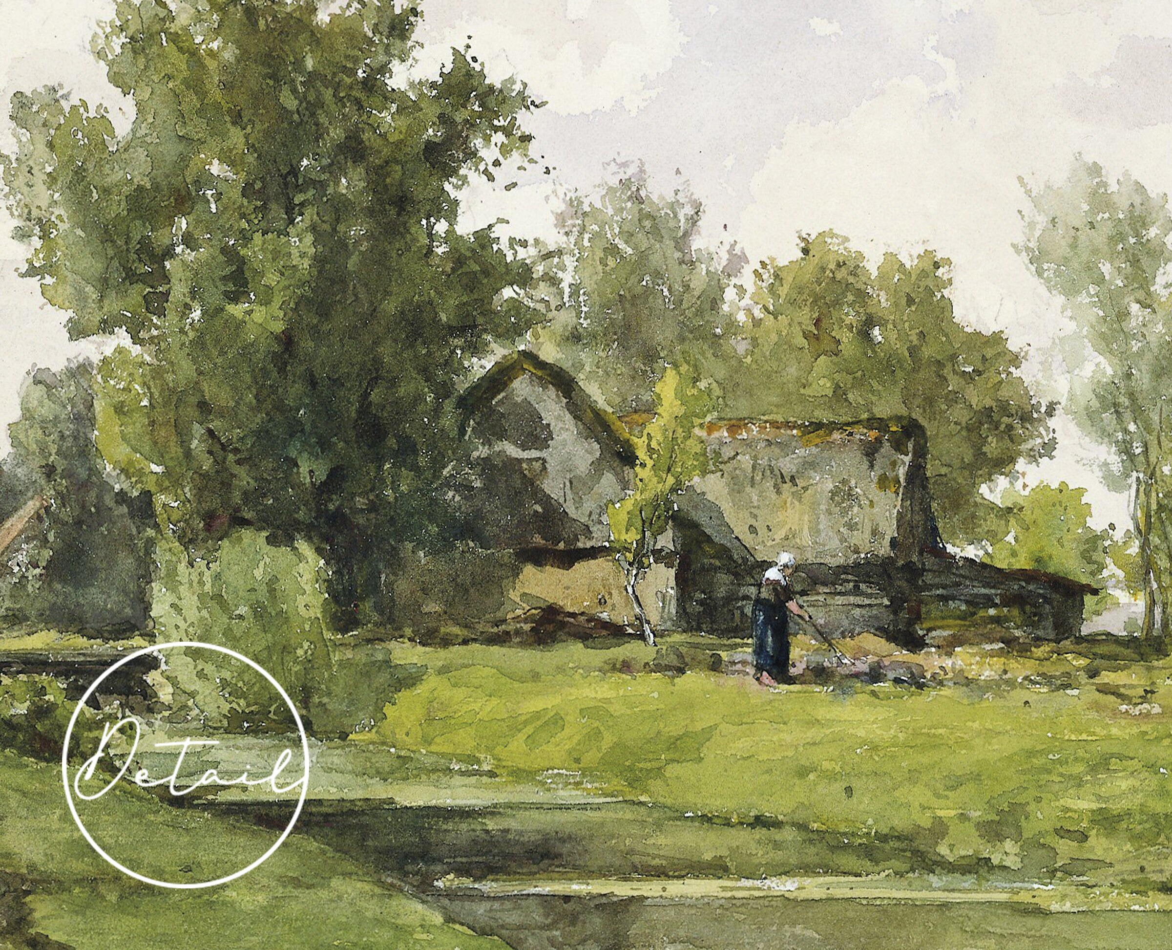 Countryside Painting Landscape Watercolor River Landscape - Etsy