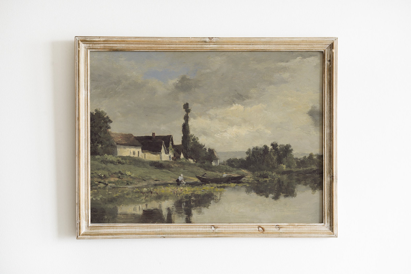 Riverside Painting Country Landscape River Landscape - Etsy