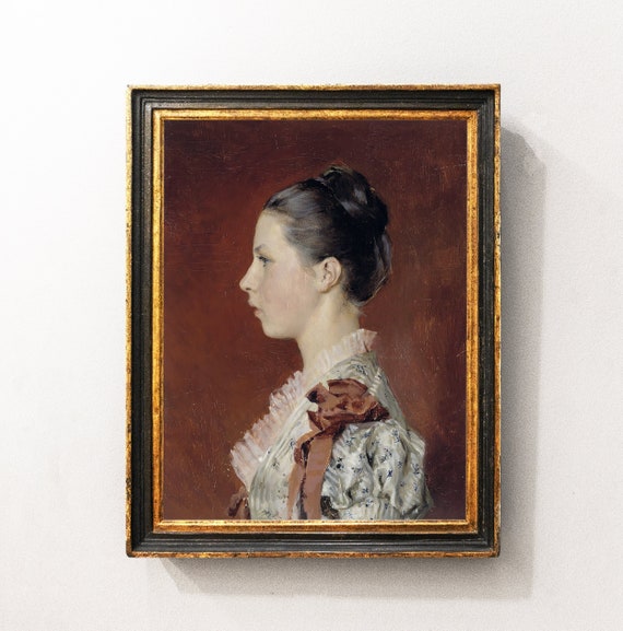 Young Girl Painting Victorian Portrait Woman Portrait | Etsy