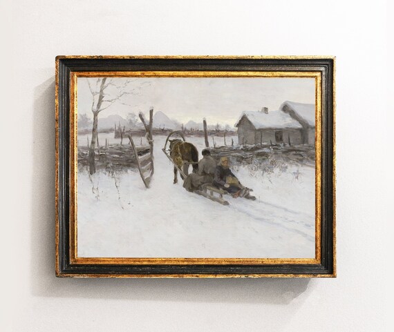 Winter Landscape Snow Painting Country Landscape Winter - Etsy