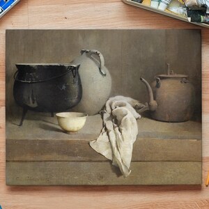 Pot Still Life, Still Life Painting, Vintage Kitchen Print, Farmhouse ...