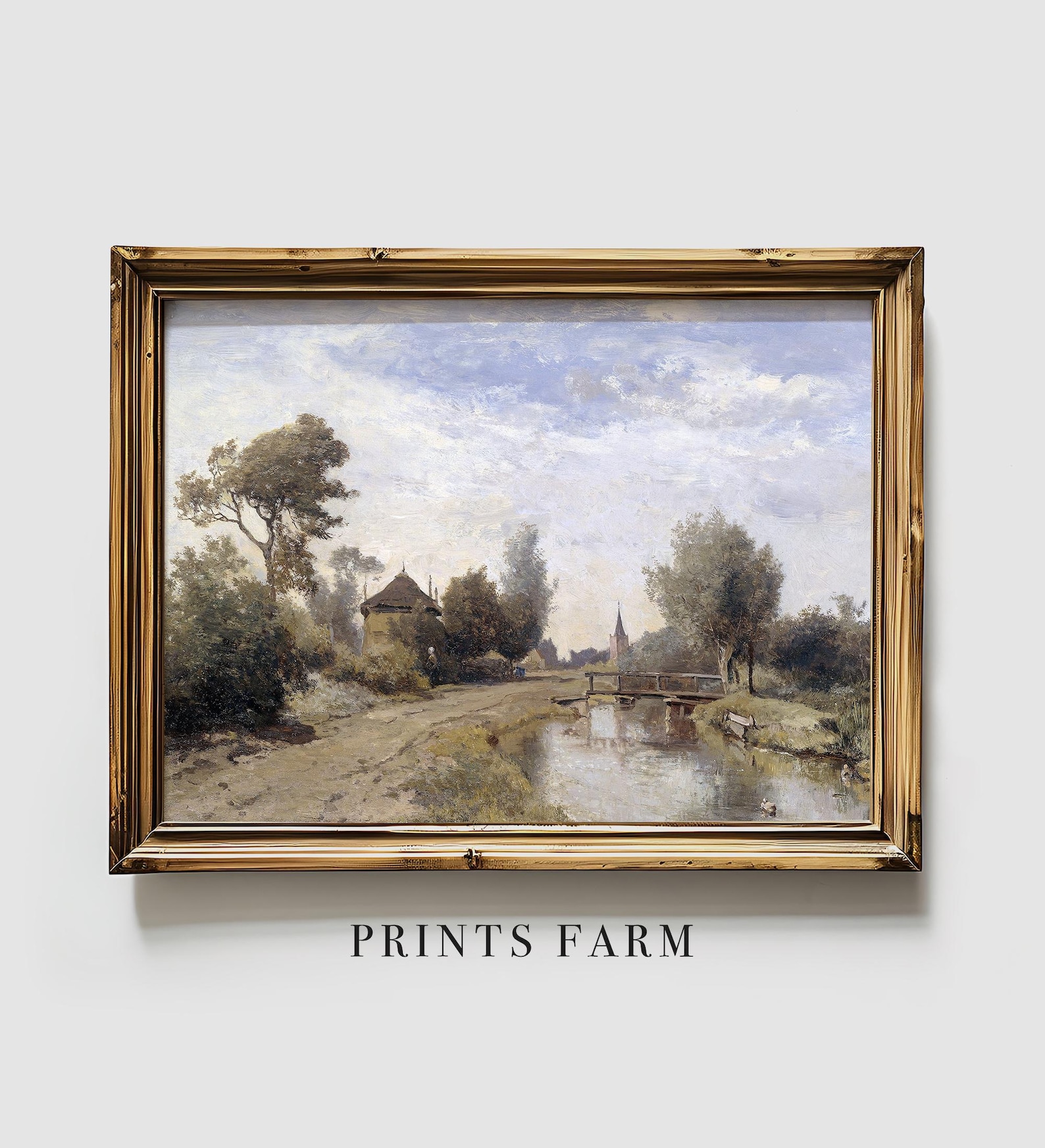 River Landscape Painting, Cottagecore Decor, Vintage Art Print / P12 - Etsy