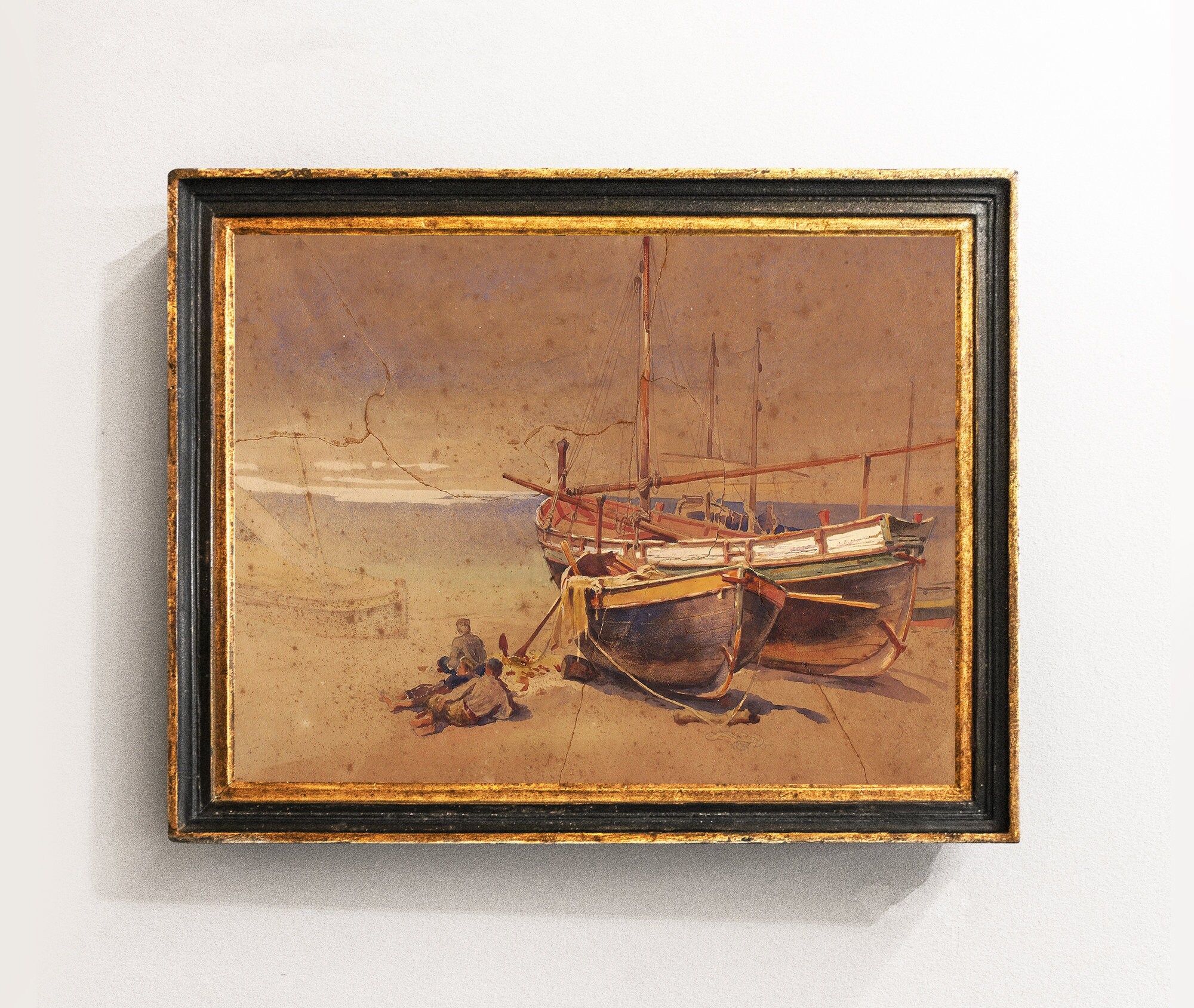 Fishing Boats Watercolor Seascape Painting Boats Painting | Etsy