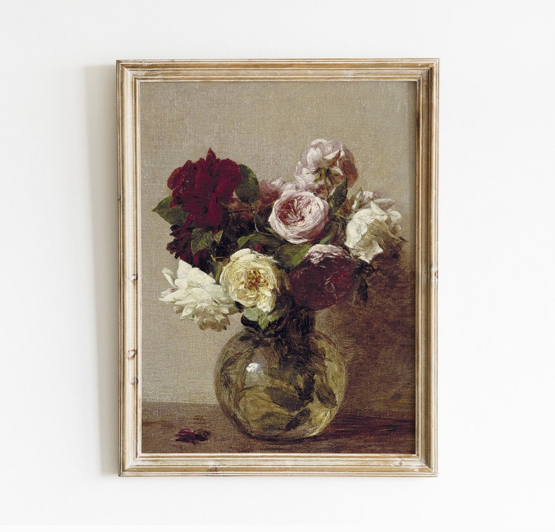 Roses Still Life Roses Painting Flowers Still Life Kitchen | Etsy