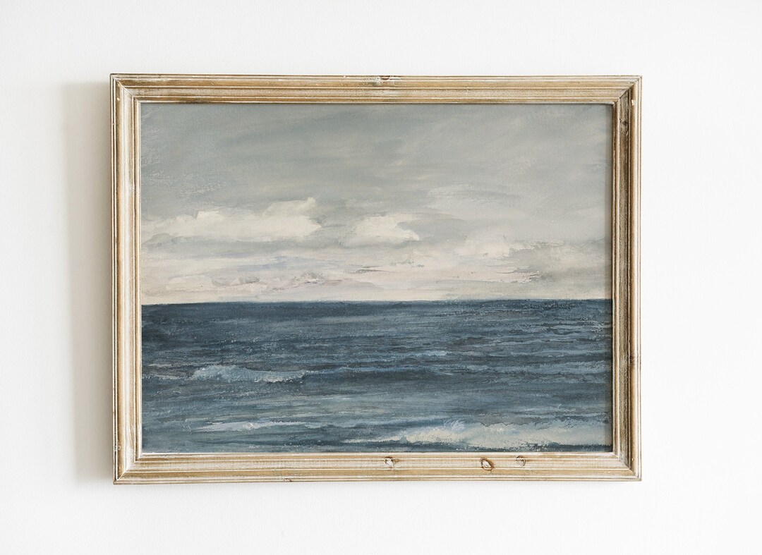 Seascape Watercolor, Seascape Painting, Sea Landscape, Beach Decor ...