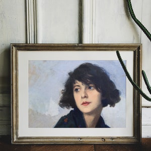 Young Girl Portrait, Woman Portrait, Vintage Painting, Vintage Print ...