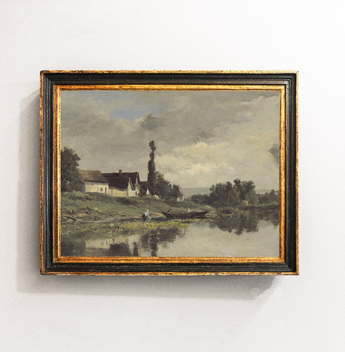 Riverside Painting Country Landscape River Landscape | Etsy