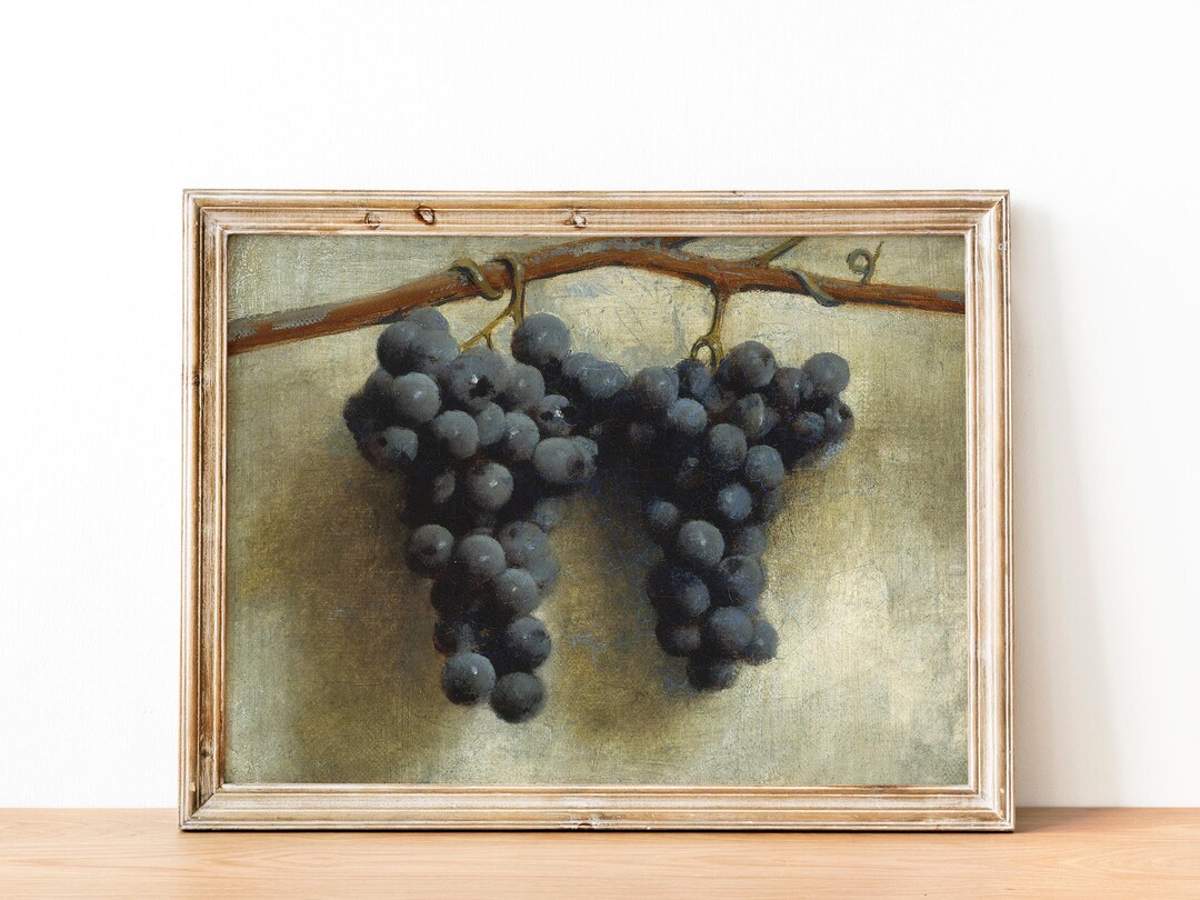 Fruits Still Life, Grape Painting, Still Life Print, Grape Kitchen ...
