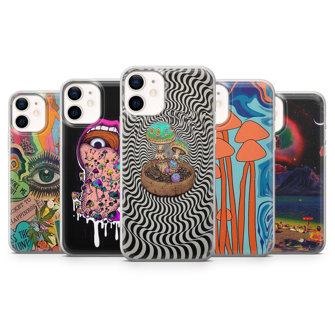 PSYCHEDELIC Phone Case Vintage Trippy Cover for iPhone 15,14,13,7,8 ...