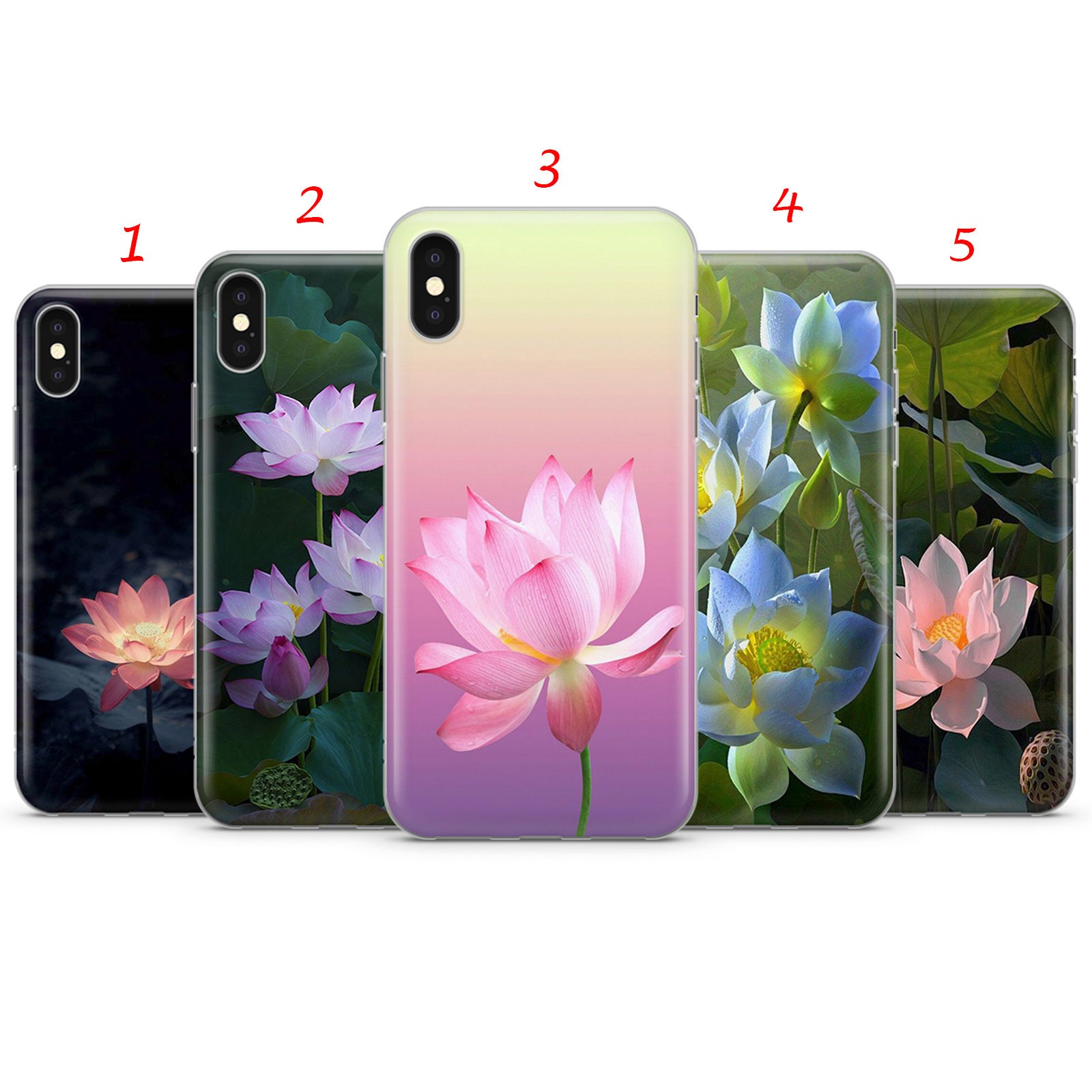 Lotus Flowers Phone Case Pink Case for iPhone 15,14,8,se2020,11,12,13 ...