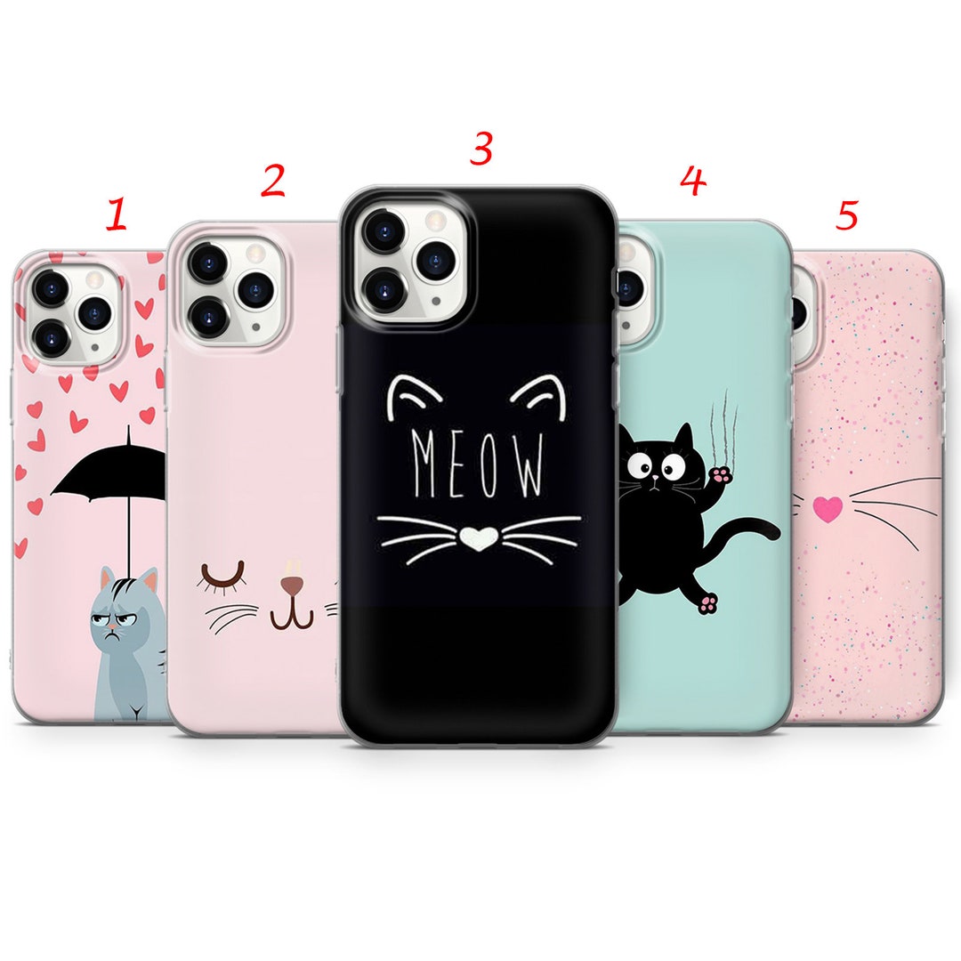 Animal Phone Case Cats Pet Pink Cover for iPhone 15,14,12,11 Pro,13, XR ...