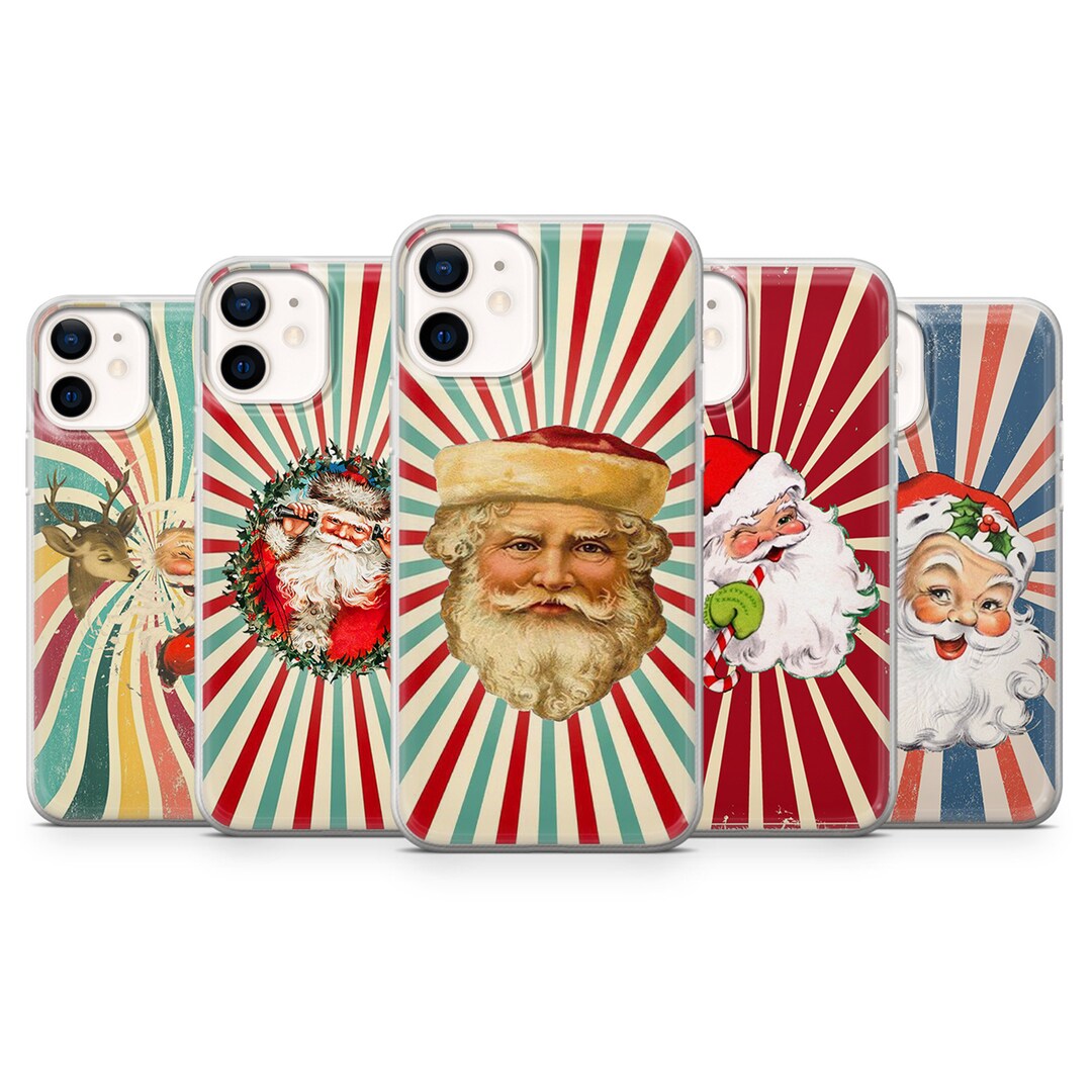 Vintage Santa Claus Phone Case Retro Cover for iPhone 15,14,13,12,11,XR ...