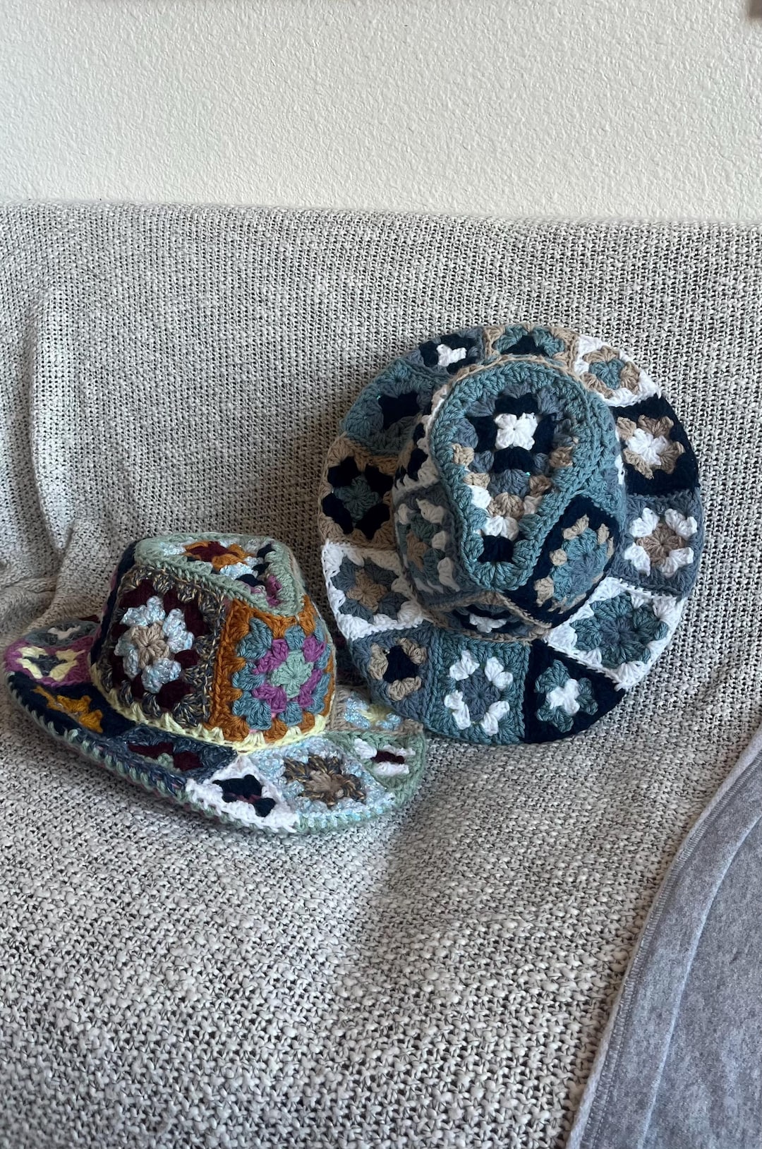 Crochet Granny Square Patchwork Cowboy Hat - Etsy