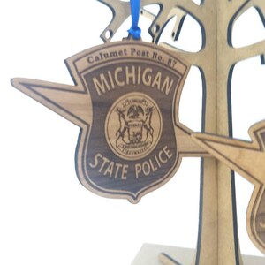 Michigan State Police Personalized Wooden Ornament. Post/ No Post. Gift ...