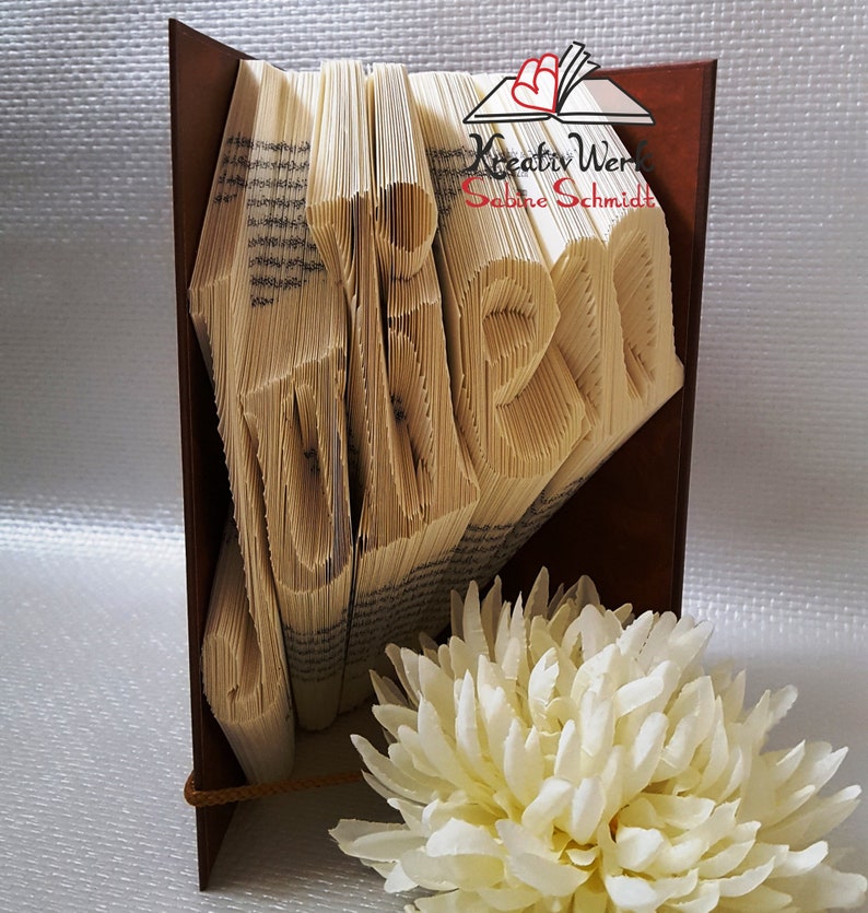 Libro doblado con nombre ejemplo - Etsy México