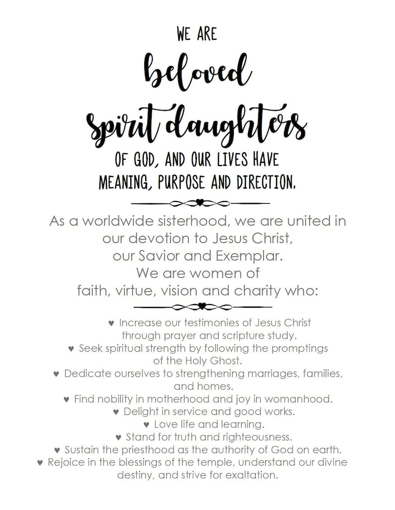 LDS RS Declaration Theme - B&W for Printing - Tool for Memorization - Etsy