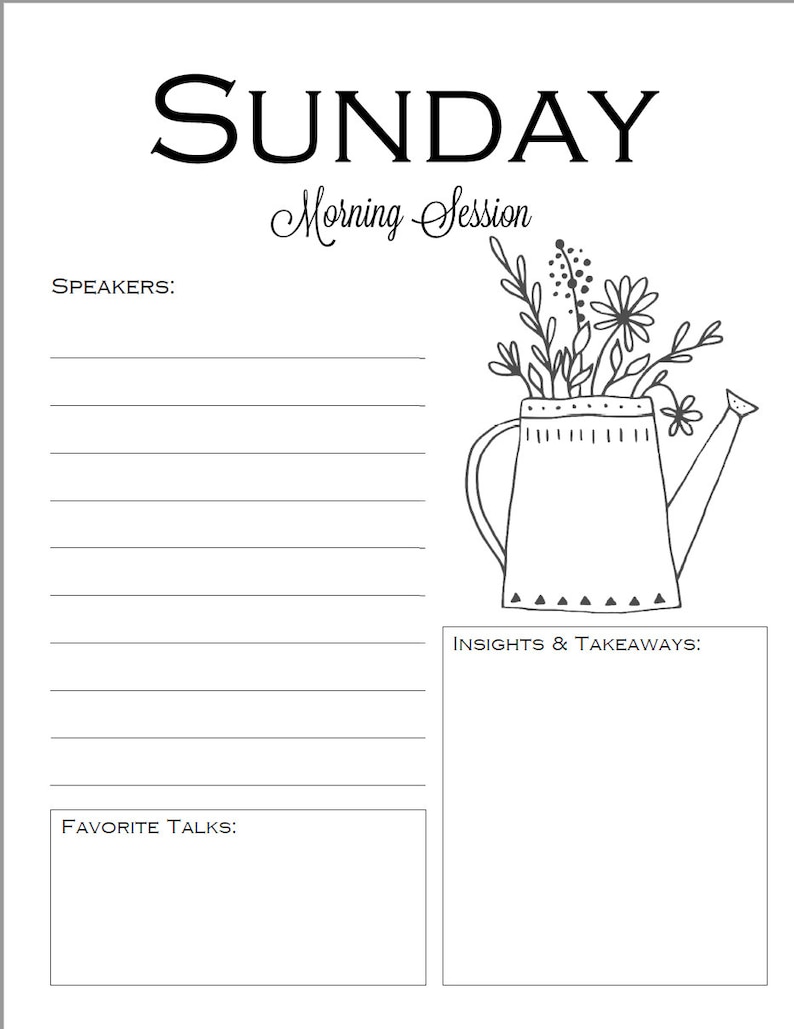 Printable LDS General Conference Note Journal Pages for Adults and ...