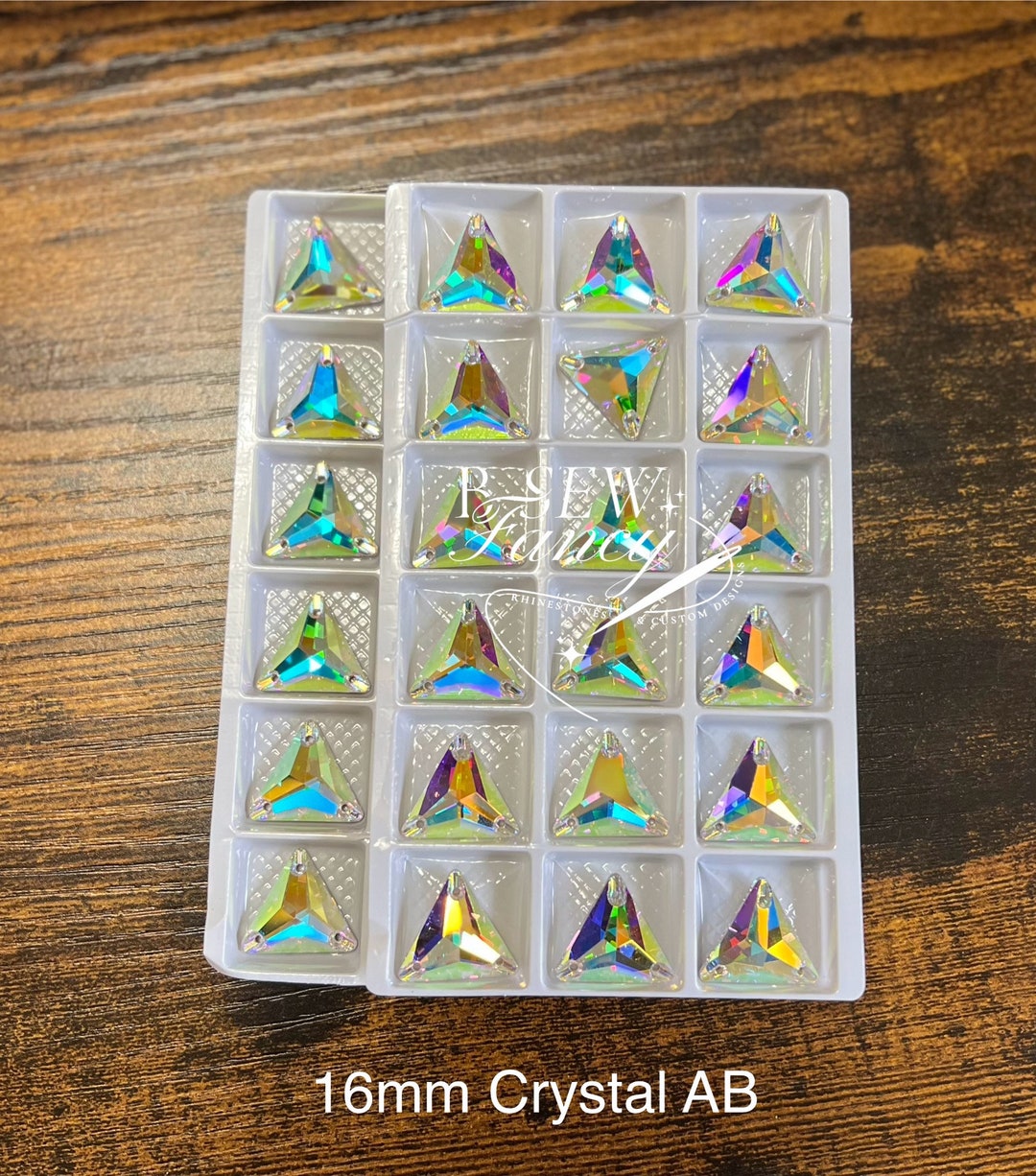 Crystal AB Sew-on Glass Triangle Rhinestones - Etsy