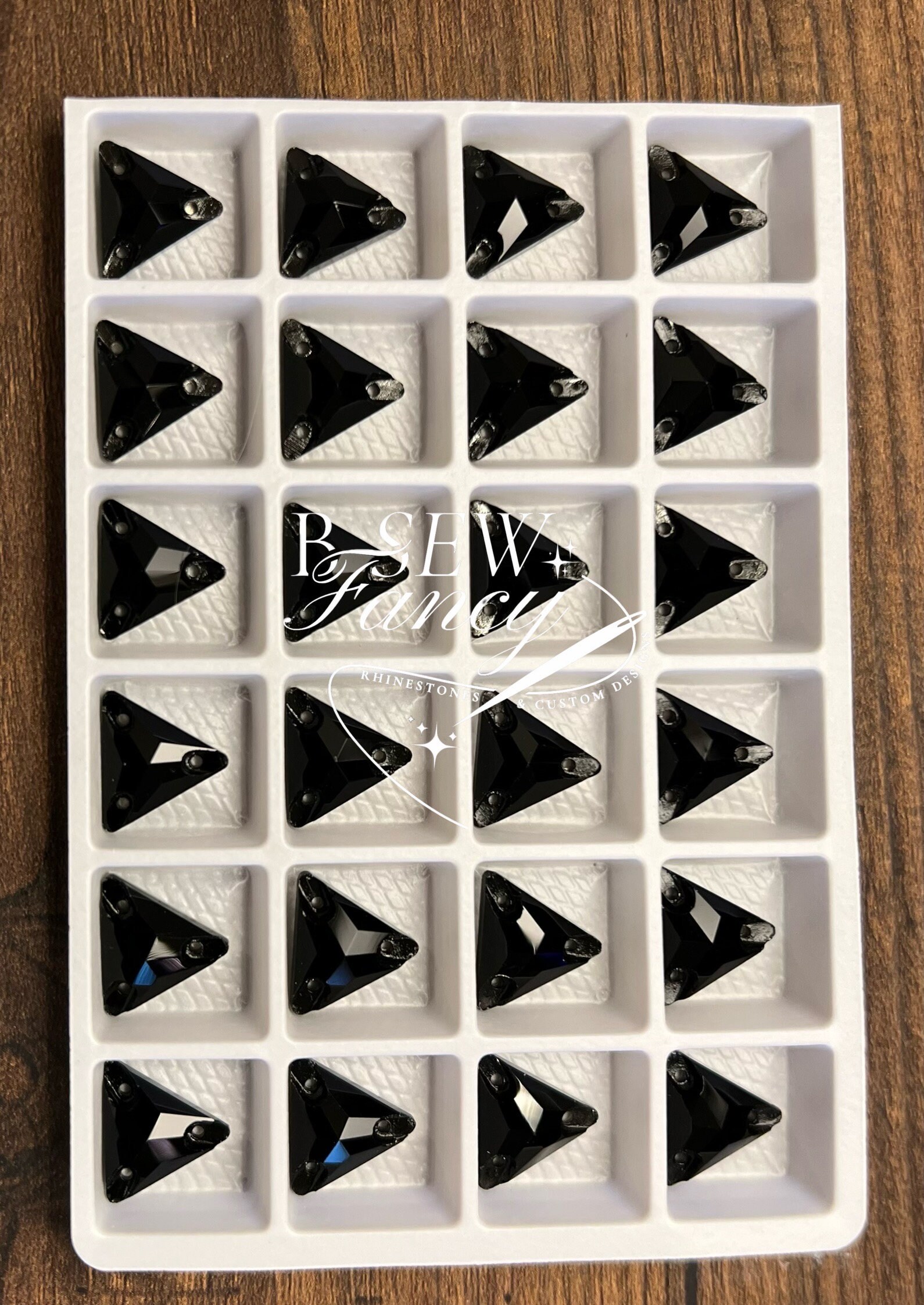 Jet Black Sew-on Glass Triangle Rhinestones - Etsy