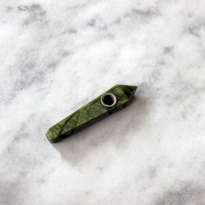 GREEN JADE Pipe Crystal Smoking Pipe, Healing Gemstone Pipe, Ceremonial ...