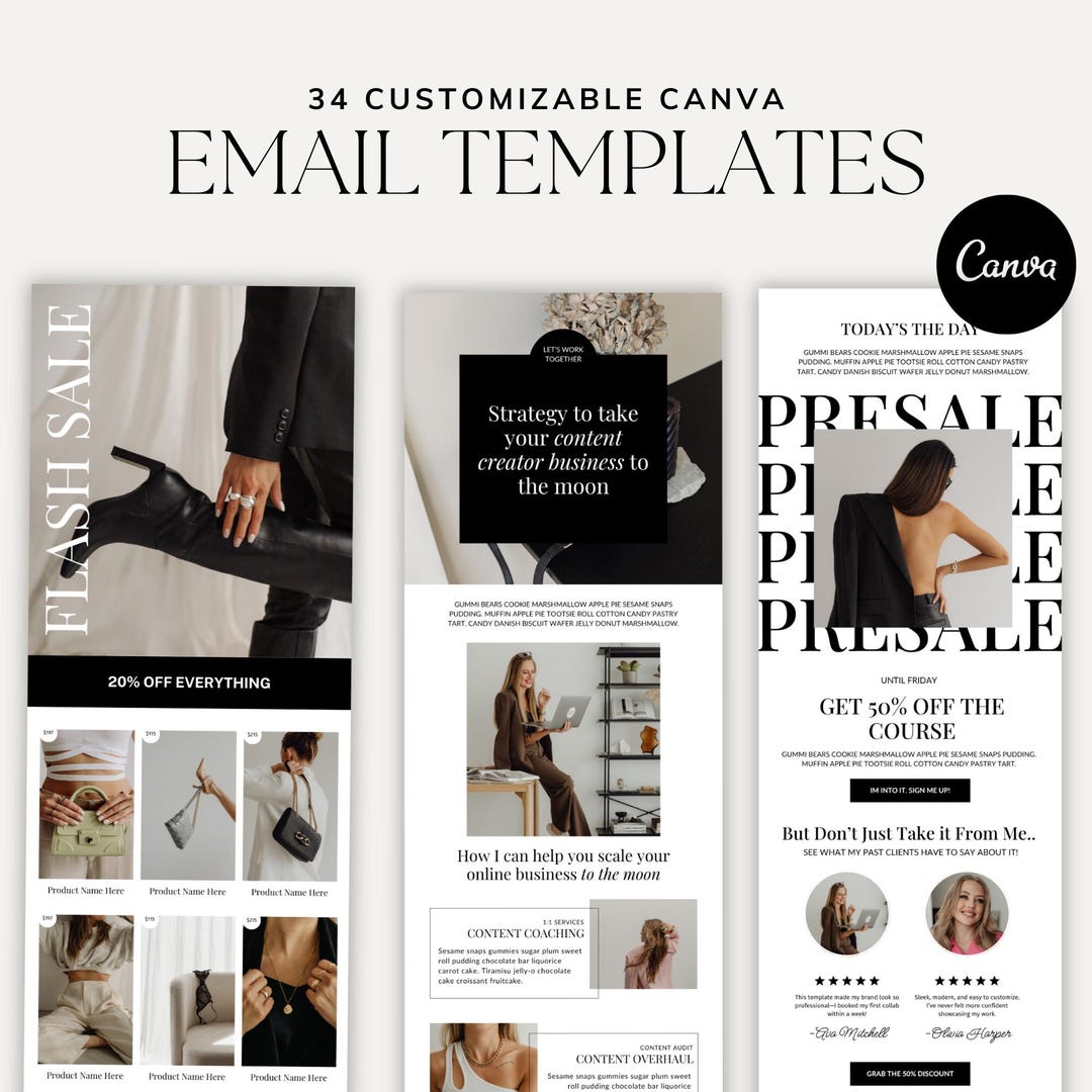 34 Canva Email Newsletter Templates: Customizable Sales Design (digital ...