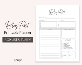 Blog Post Worksheet - Etsy