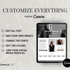 2 Page Canva UGC Media Kit | Customizable Content Creator Templates for ...
