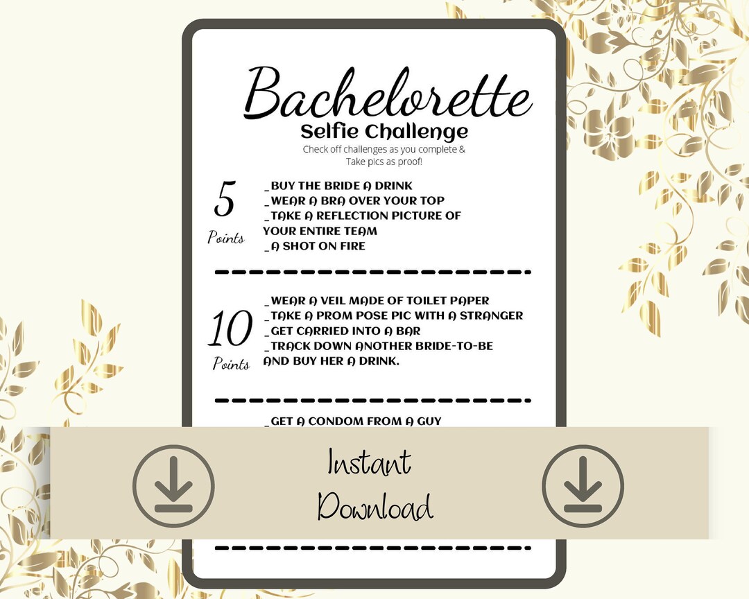 Bachelorette Selfie Challenge Etsy