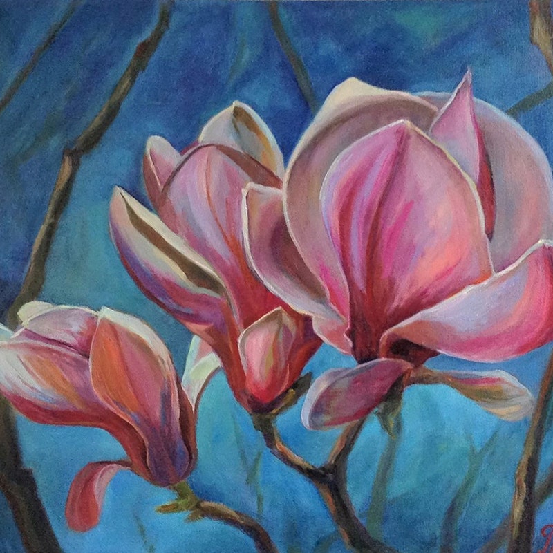 Magnolia Painting - Etsy