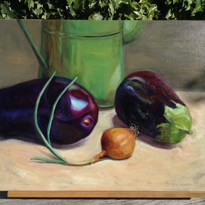 Vegetable Painting Original Canvas Art Still Life Cooking Artwork Food ...