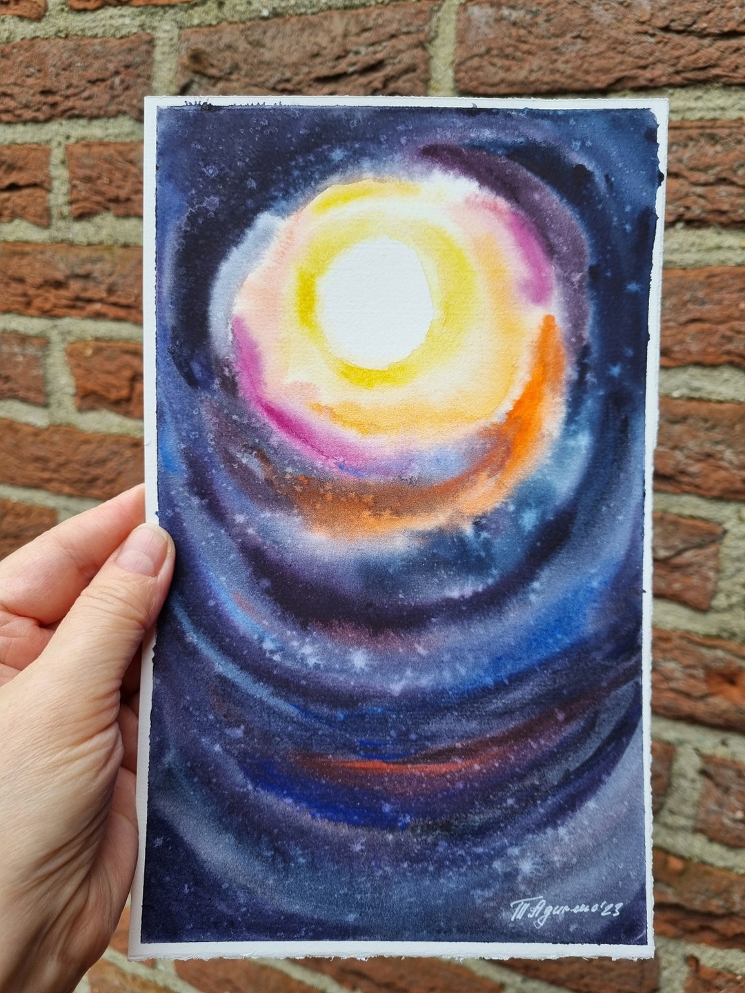 Galaxy Painting Original Watercolor Art Space Wall Art Abstract Wall ...